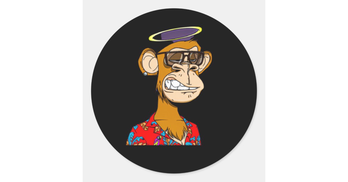 Monkey NFT Classic Round Sticker | Zazzle