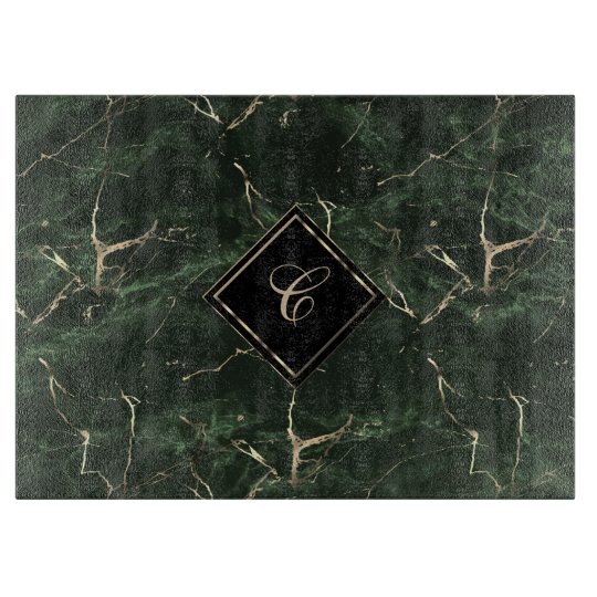 Monogram Green Marble Cutting Board | Zazzle.co.uk