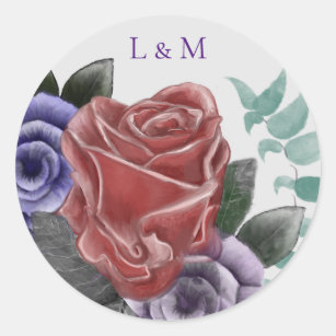 Red Flower Bouquet Stickers & Labels | Zazzle UK