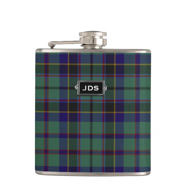 Monogramed Clan Stephenson Tartan Plaid Flask | Zazzle