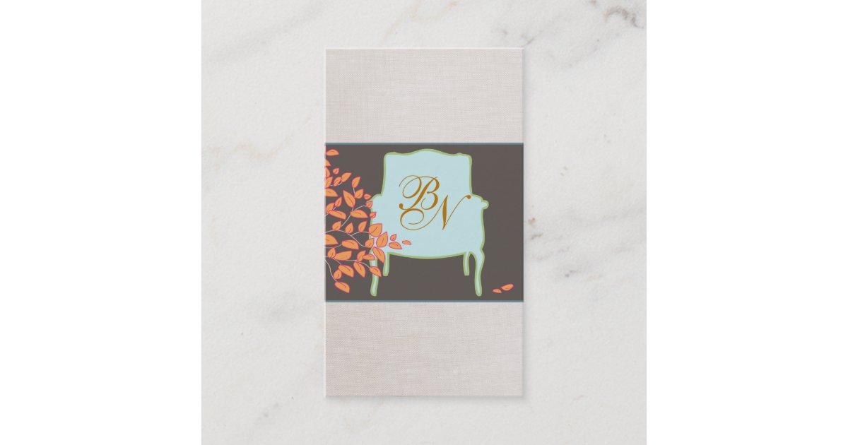 Monogrammed French Chair Business Card | Zazzle
