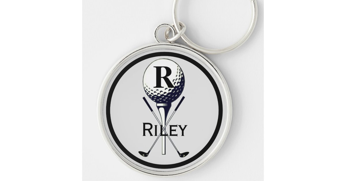 Monogrammed Golf Tee Keychain | Zazzle