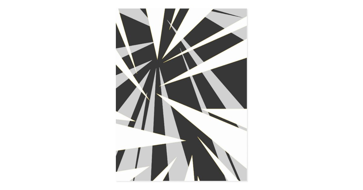 Monotone geometric graphic design postcard | Zazzle.co.uk