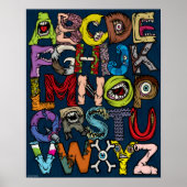 Monster Alphabet Poster | Zazzle