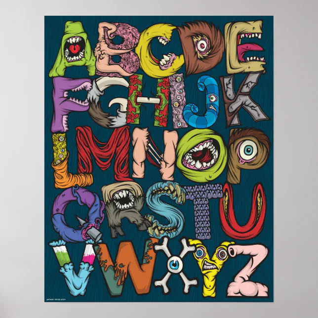 Monster Alphabet Poster | Zazzle