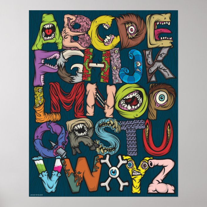 Monster Alphabet Poster | Zazzle.co.uk