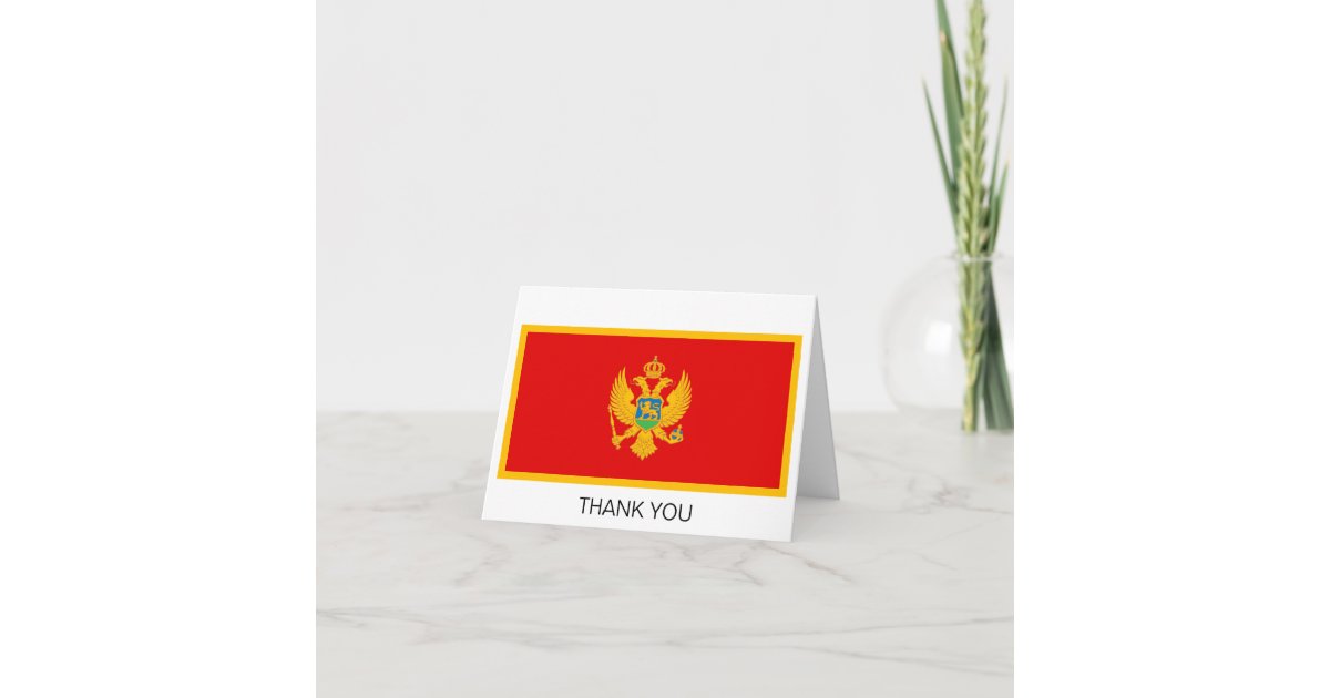 Montenegro Flag Thank You Card | Zazzle