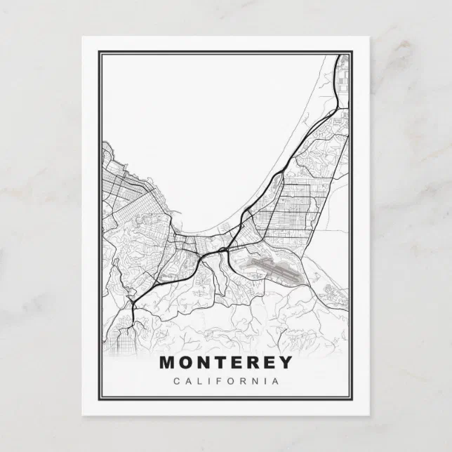 Monterey Map Postcard | Zazzle