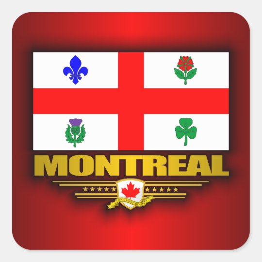 Montreal Flag Square Sticker | Zazzle.co.uk