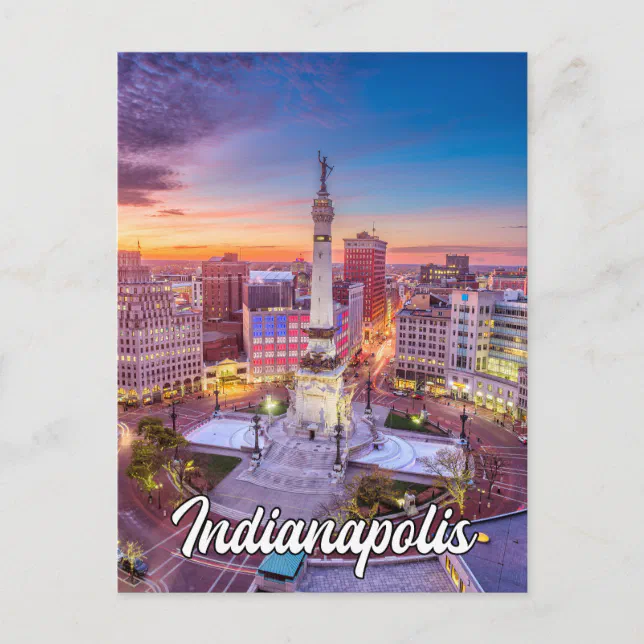 Monument Circle - Downtown Indianapolis, Indiana Postcard | Zazzle
