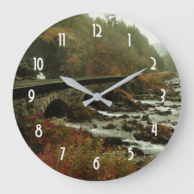 Moody Beautiful Nature Landscape Large Clock | Zazzle