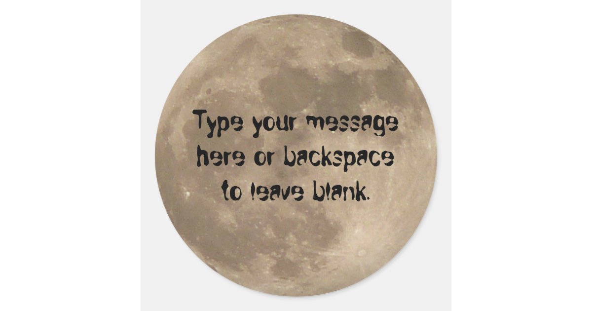 Moon Sticker Full Moon Stickers Personalised Gifts | Zazzle