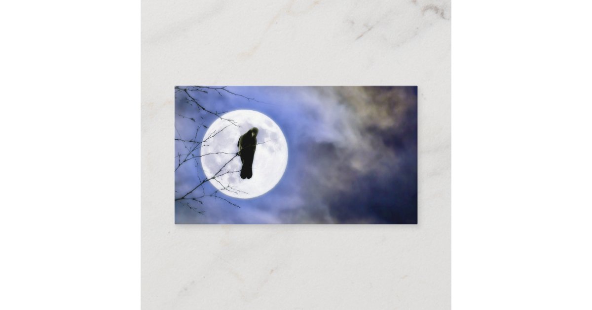Moonglo Crow Business Card | Zazzle