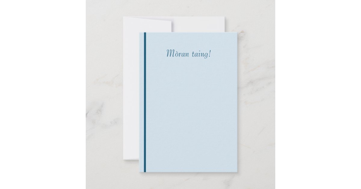 Mòran taing Scottish Gaelic thank you note. | Zazzle
