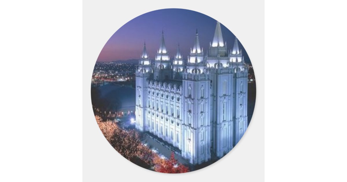 Mormon Temple Classic Round Sticker | Zazzle