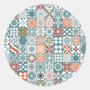 Moroccan Tile Stickers & Labels | Zazzle UK