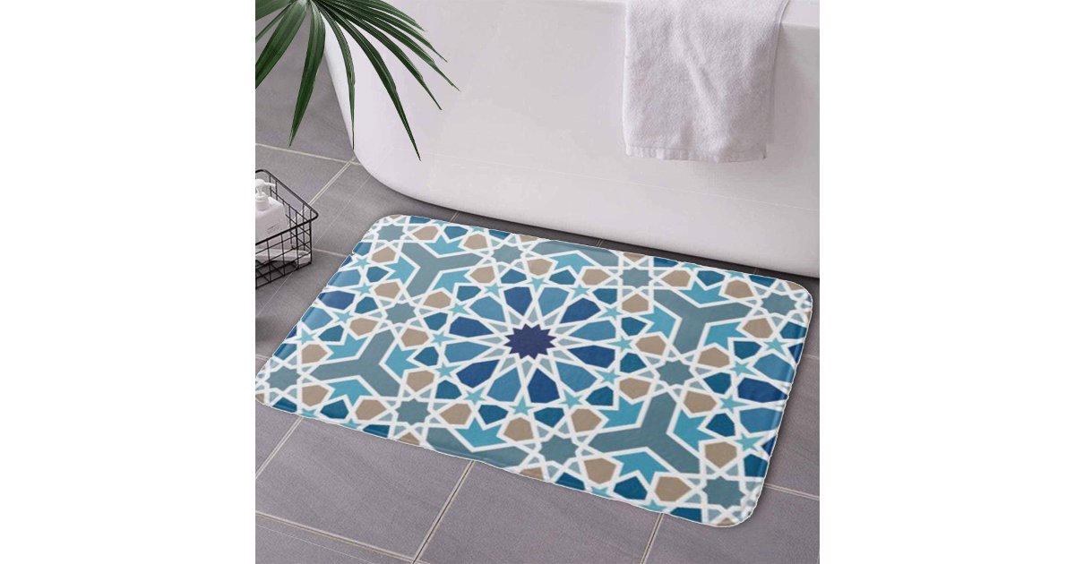 Moroccan Tile Pattern Bath Mat | Zazzle