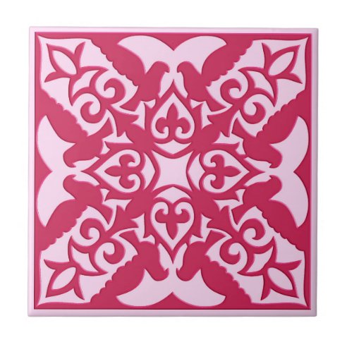 Pink Moroccan Decorative Ceramic Tiles | Zazzle.co.uk
