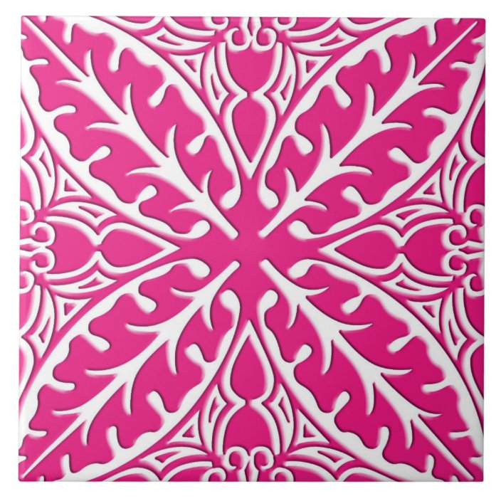 Moroccan tiles - fuchsia pink and white | Zazzle.co.uk