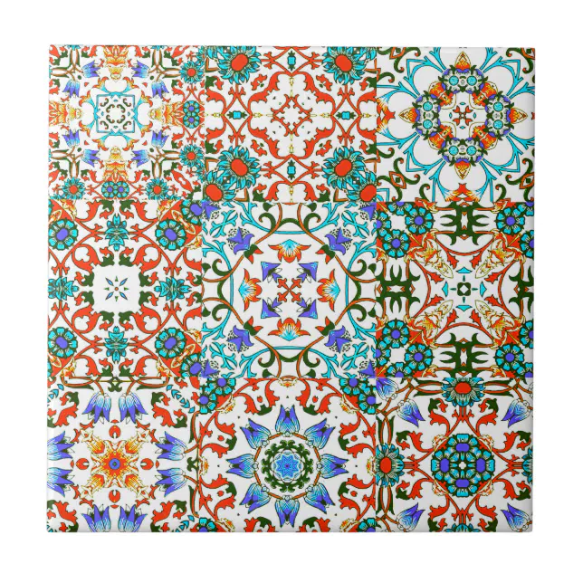 Moroccan tiles,mosaic,colourful art tile | Zazzle