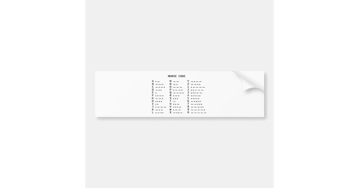 Morse Code Bumper Sticker | Zazzle