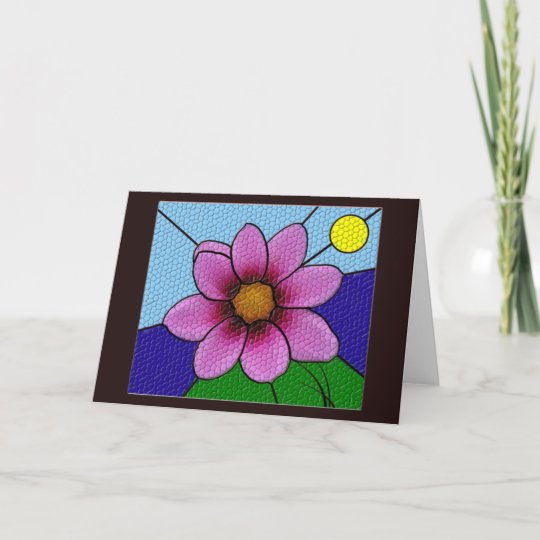Mosaic Flower Greeting Card | Zazzle.co.uk