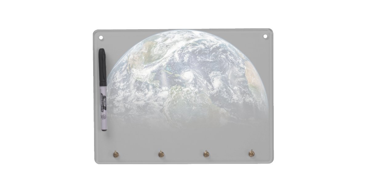 Mosaic Image Of Planet Earth With 3 Hurricanes Dry Erase Board With Key ...