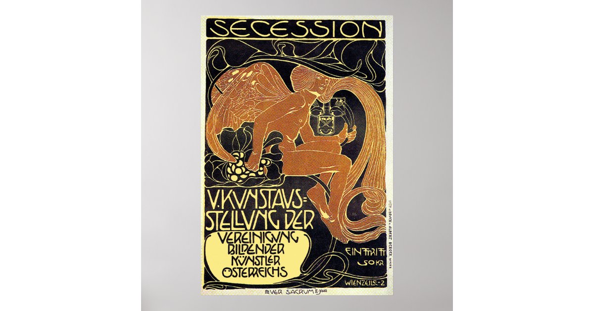 Moser Poster: Vienna Secession Art Exhibition Poster | Zazzle