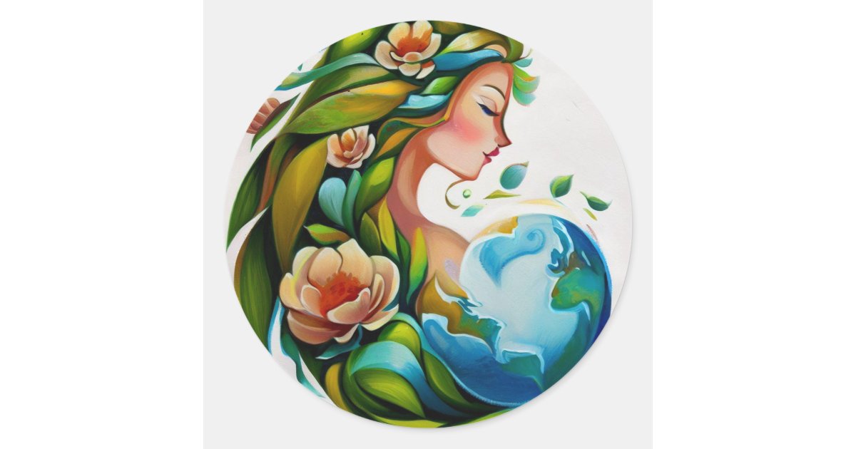 Mother Earth Classic Round Sticker | Zazzle