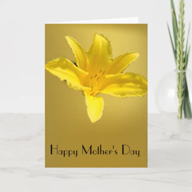 Mother - Giant Yellow Lily Card | Zazzle