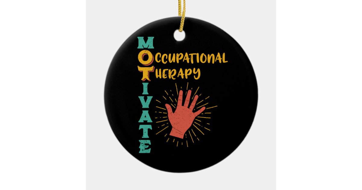 Motivate OT Occupational Therapy Therapist Ceramic Tree Decoration | Zazzle