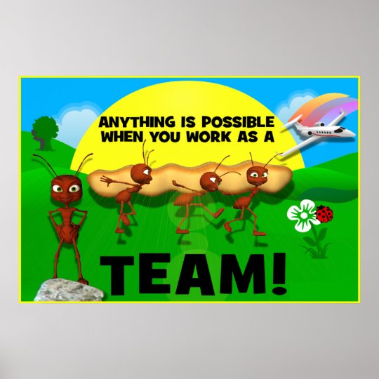 Motivational Ants Teamwork Poster | Zazzle.co.uk