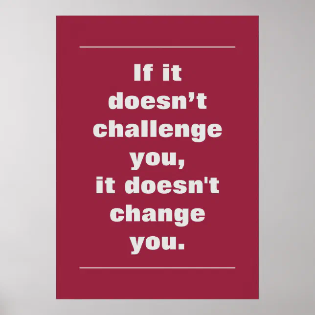 Motivational Challenge Quote AZ Cardinals Red Poster | Zazzle