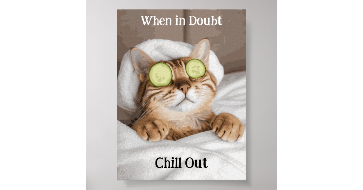 Motivational Funny Inspirational Cat Poster | Zazzle
