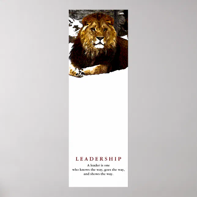 Motivational Leadership Quote Lion Artwork Poster | Zazzle
