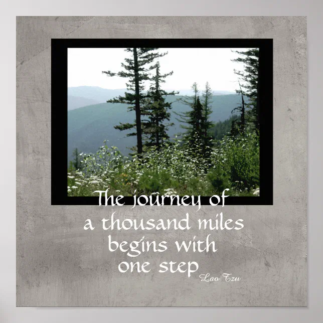 motivational nature poster zen quote the journey | Zazzle