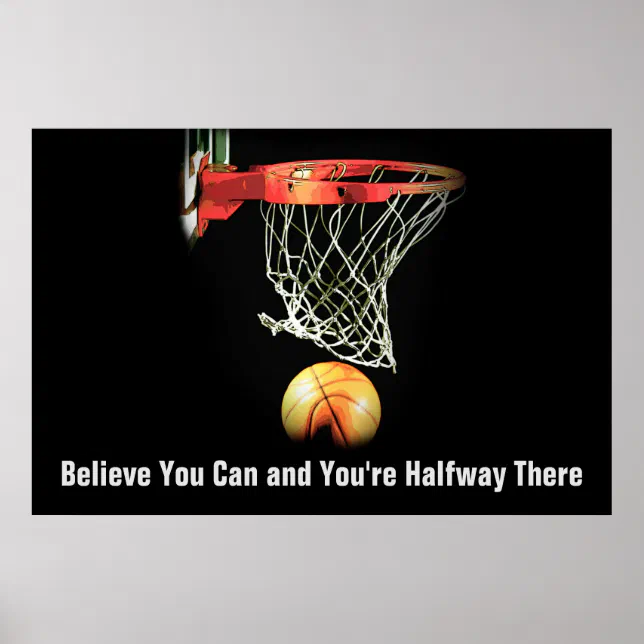 Motivational Quote Basketball Sport Inspirational Poster | Zazzle