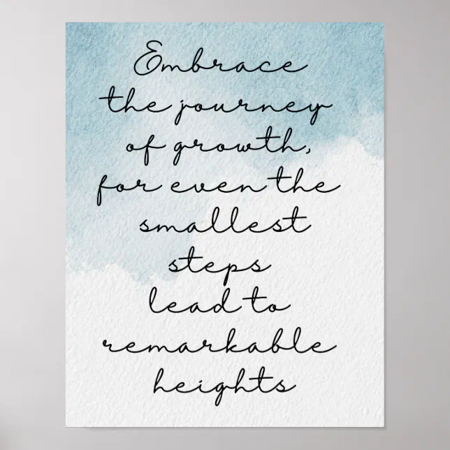Motivational Watercolor Inspirational Quote Poster | Zazzle