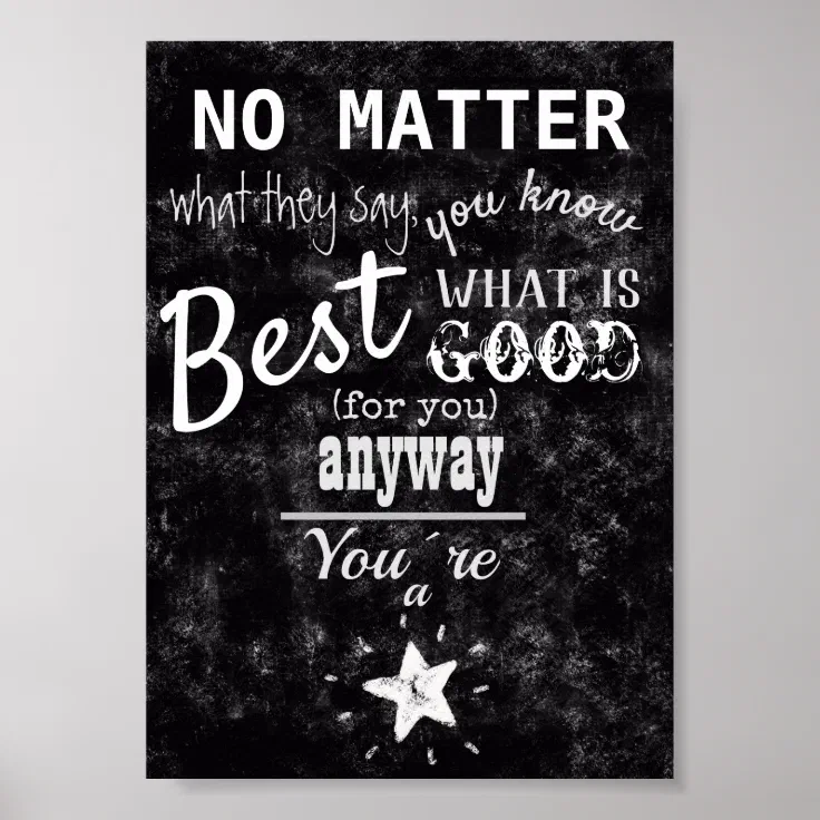 Motivational Youˋre A Star Poster | Zazzle