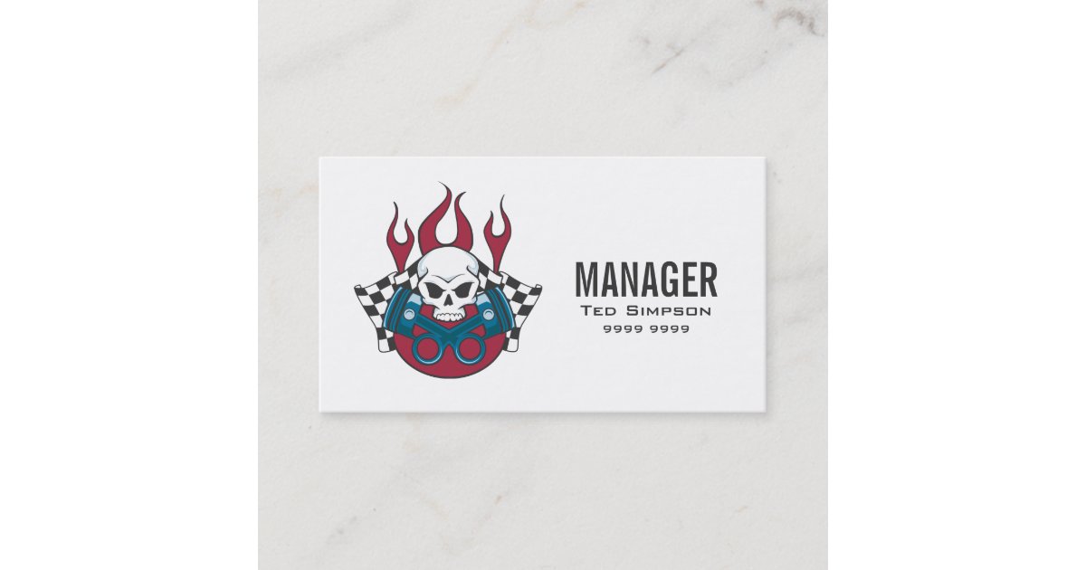 Motor Sports Car Racing Team Manager Business Card | Zazzle