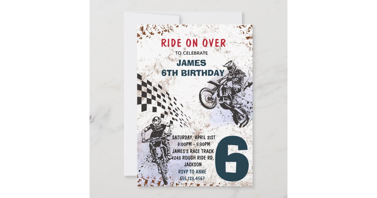 Motorbike Invitation Dirt Bike Party Invitation | Zazzle