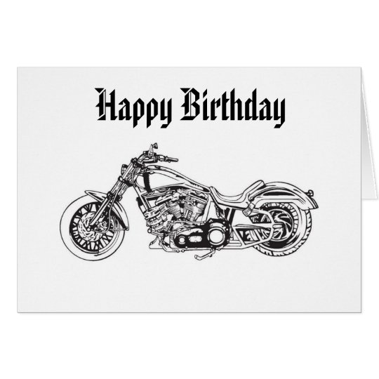 Motorcycle..1, Happy Birthday Card | Zazzle.co.uk