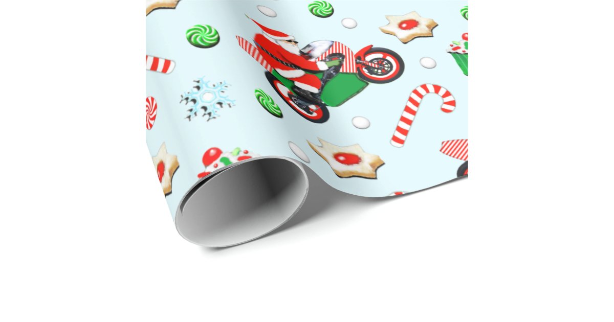 Motorcycle Holiday Gifts Wrapping Paper | Zazzle