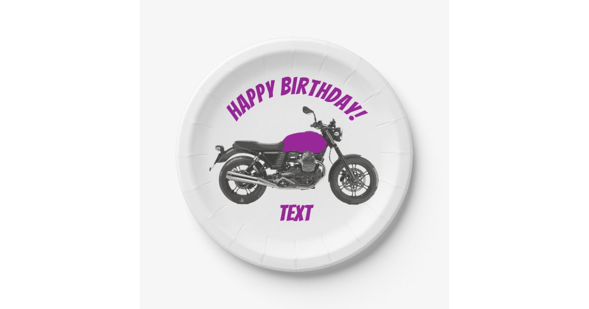 Motorcycle Paper Plate | Zazzle