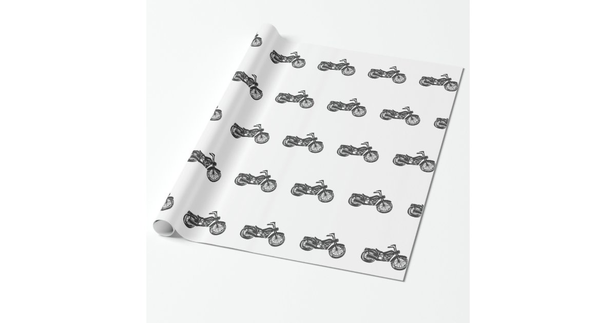 Motorcycle retro illustration - Choose background Wrapping Paper | Zazzle