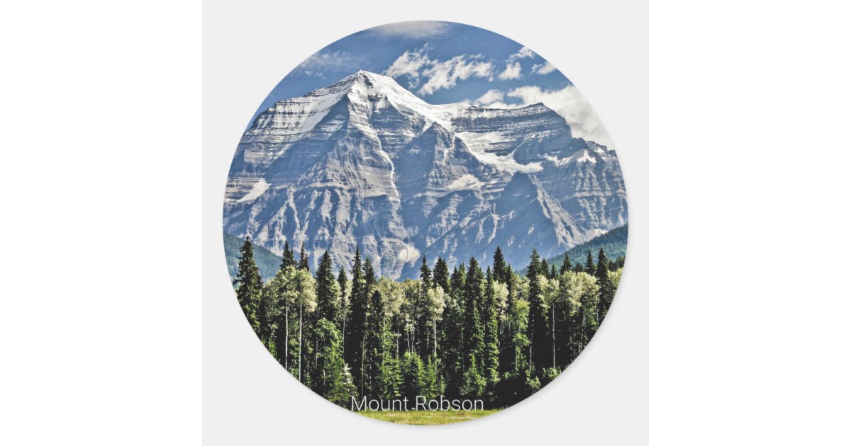 Mount Robson, Canadian Rockies, Classic Round Sticker | Zazzle
