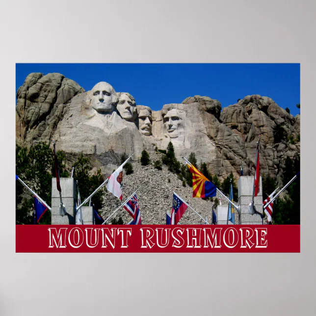 Mount Rushmore Customisable Photo Souvenir Poster | Zazzle