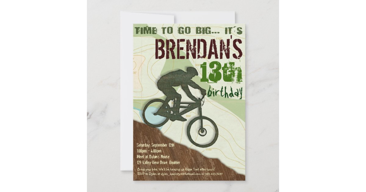 Mountain Bike - Bike Party Invitation | Zazzle