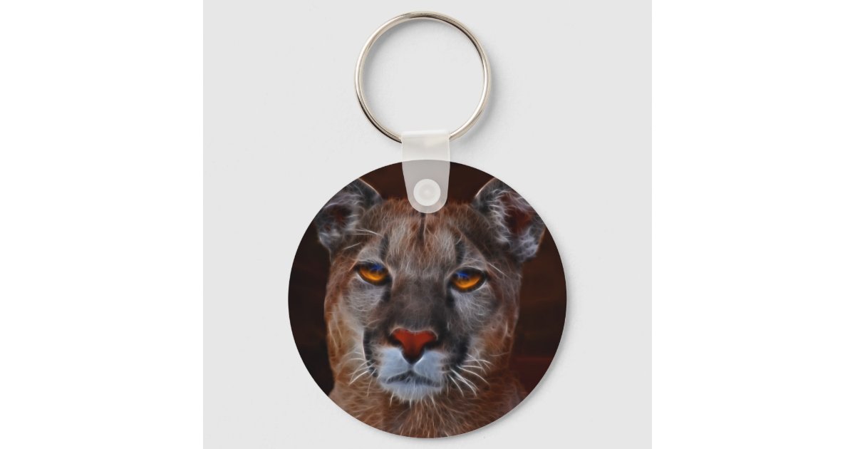 Mountain lion puma key ring | Zazzle