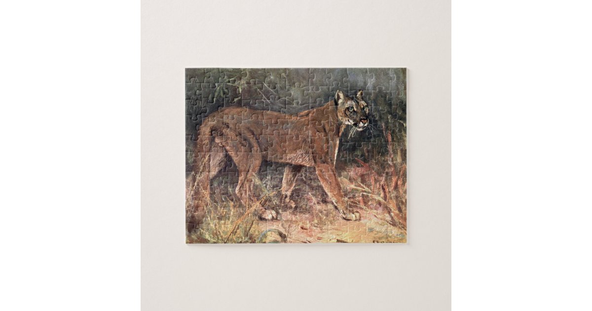 Mountain Lion, Puma or Cougar by CE Swan Jigsaw Puzzle | Zazzle